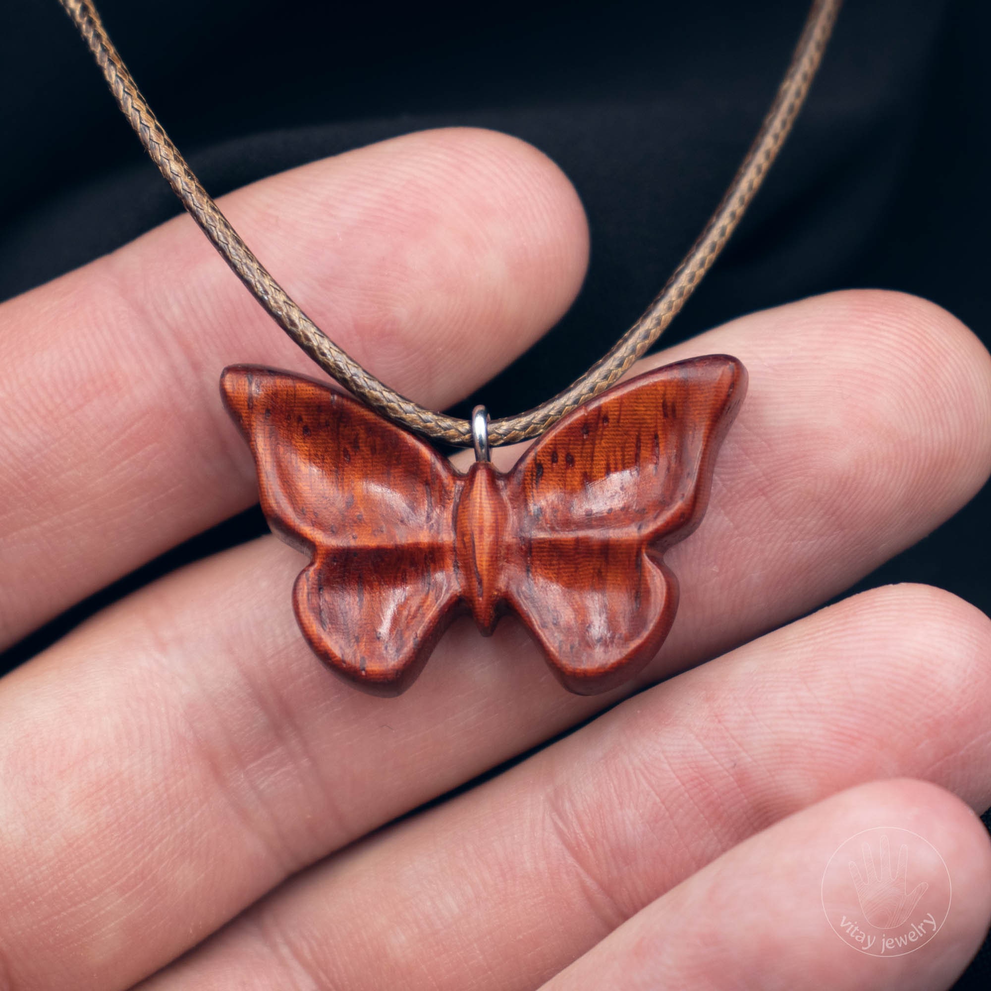Butterfly Necklace, Butterfly Pendant Necklace, Wood Jewelry, Wooden ...