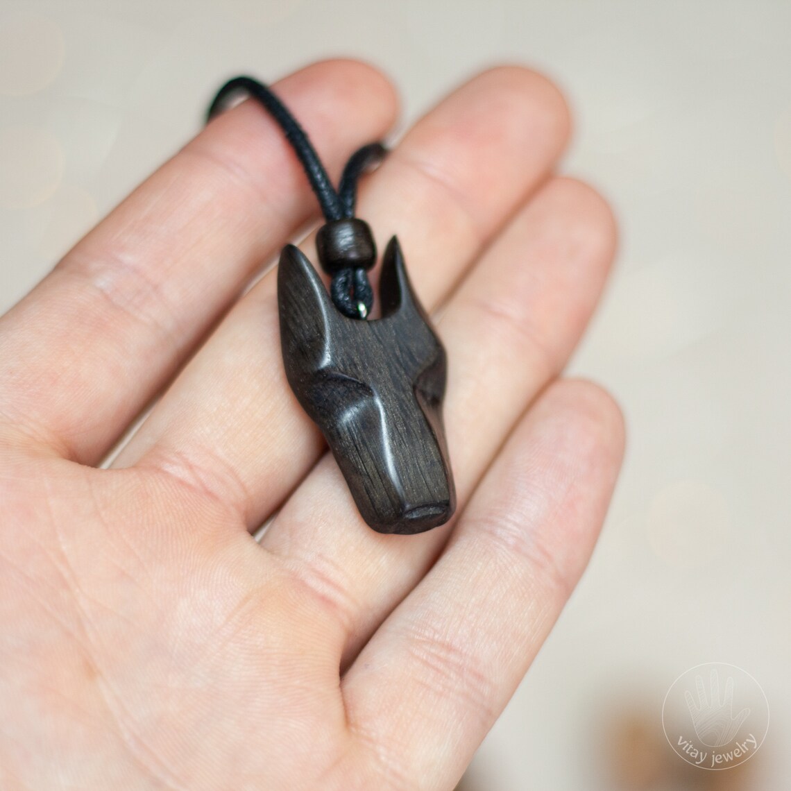 Doberman Necklace, Dog Pendant, Dark Doberman, Wood Jewelry, Wooden ...