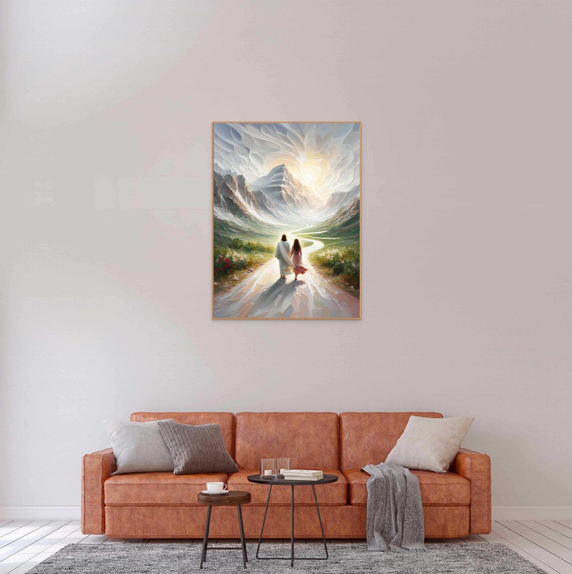 A Test of Faith, Modern Christian Art, Jesus Christ Walking With Woman ...