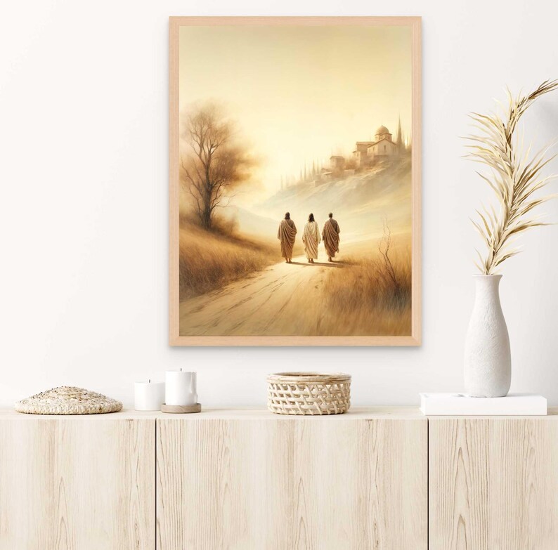 The Road to Emmaus, Christian Art, Jesus Resurrection, Jesus Art Print ...