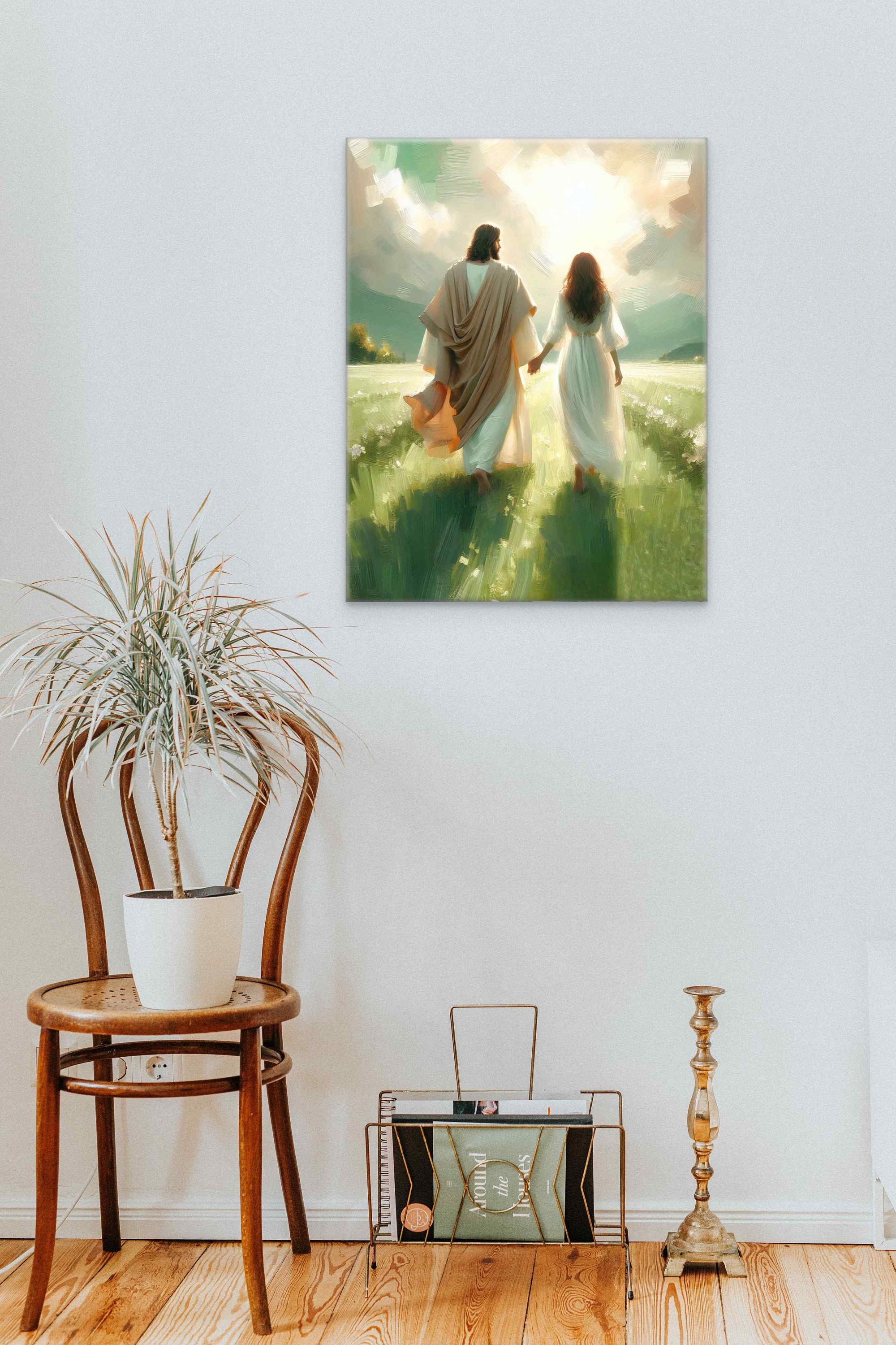 Walk With Me Jesus Christian Wall Art Jesus Walking With Woman Jesus ...