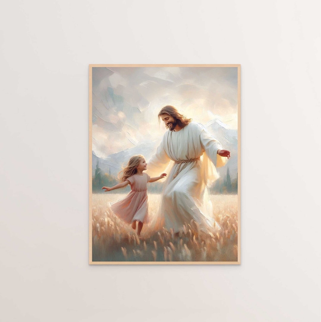 Dancing Faith, Christian Art, Jesus and Girl Dancing, Jesus Painting ...