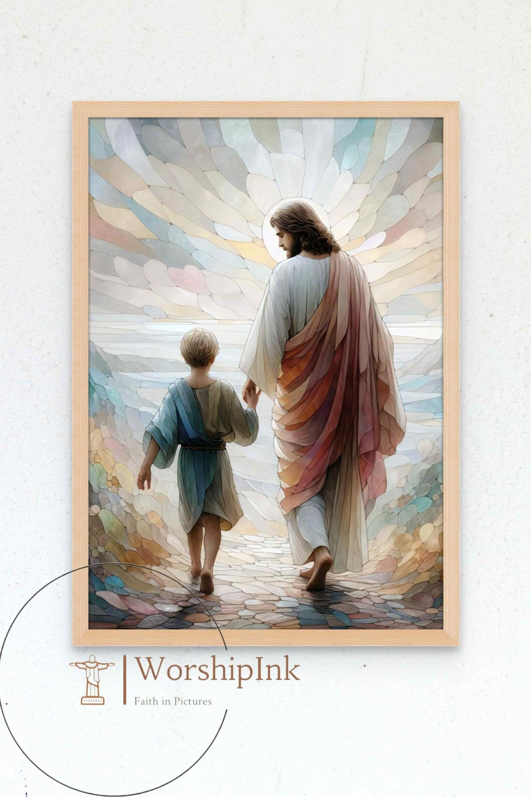 Show Me the Way, Modern Christian Art, Jesus and Little Boy Painting ...