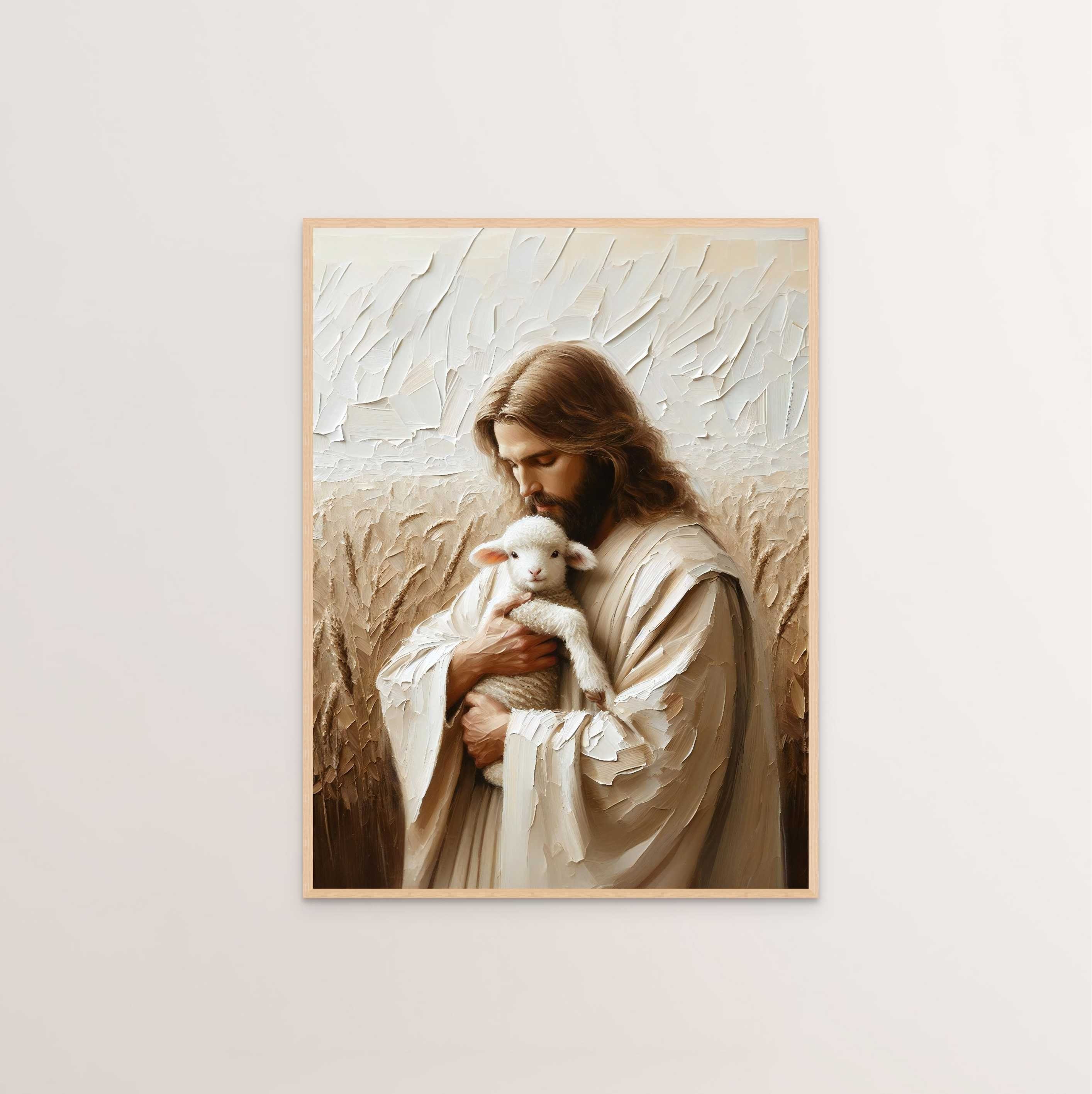 Jesus and Baby Lamb, Christian Art, Jesus Christ With Lamb, Jesus ...