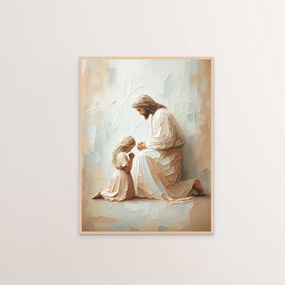 With You in Prayer Modern Christian Art, Jesus and Girl Art, Jesus ...