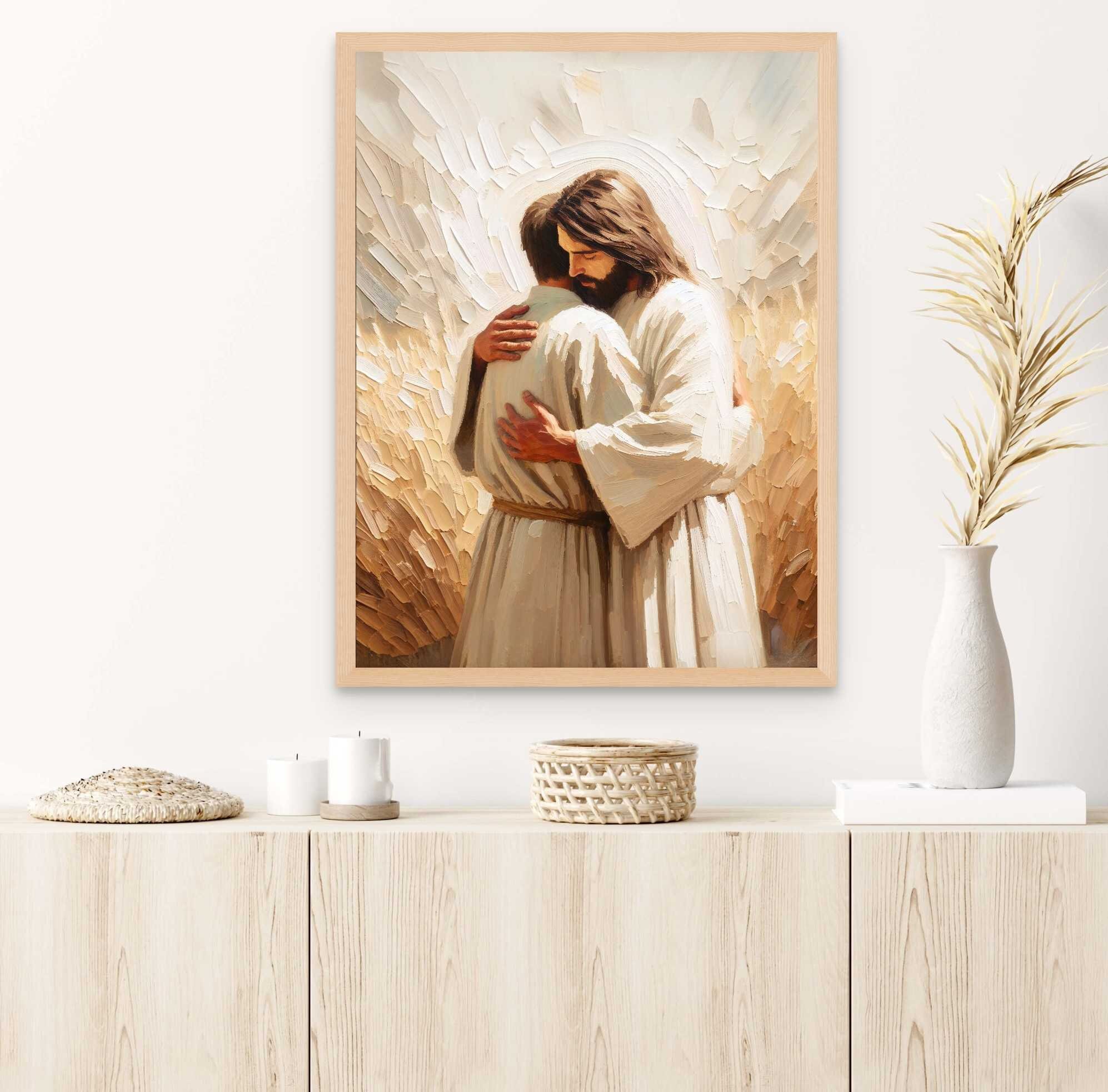 Jesus Loves You, Christian Art, Jesus Christ Hugging Man, Jesus Art ...