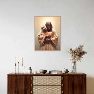 Jesus Knows Your Pain, Christian Art, Jesus Hugging Woman, Jesus Prints ...