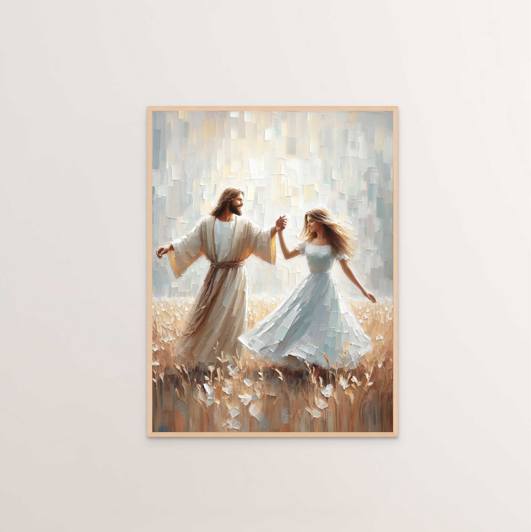 Dancing Together, Christian Painting, Jesus and Her, Jesus Christ Art ...