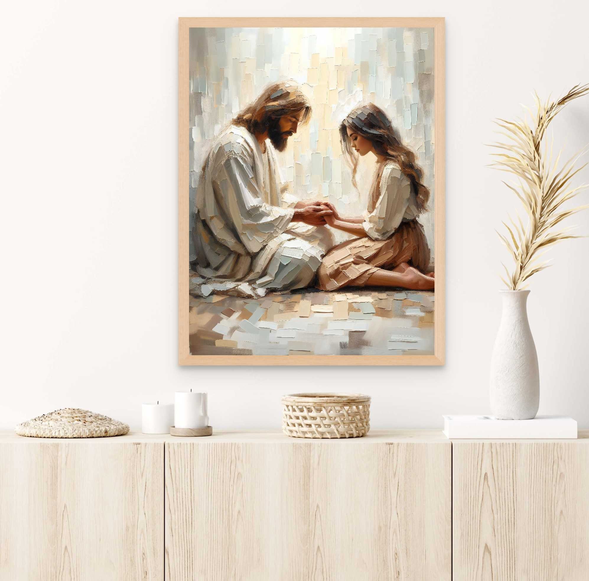 Comfort in Him, Modern Christian Art, Jesus and Her, Jesus Portrait ...