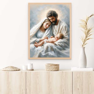 The Holy Family, Christian Painting, Nativity Art, Birth of Jesus Art ...