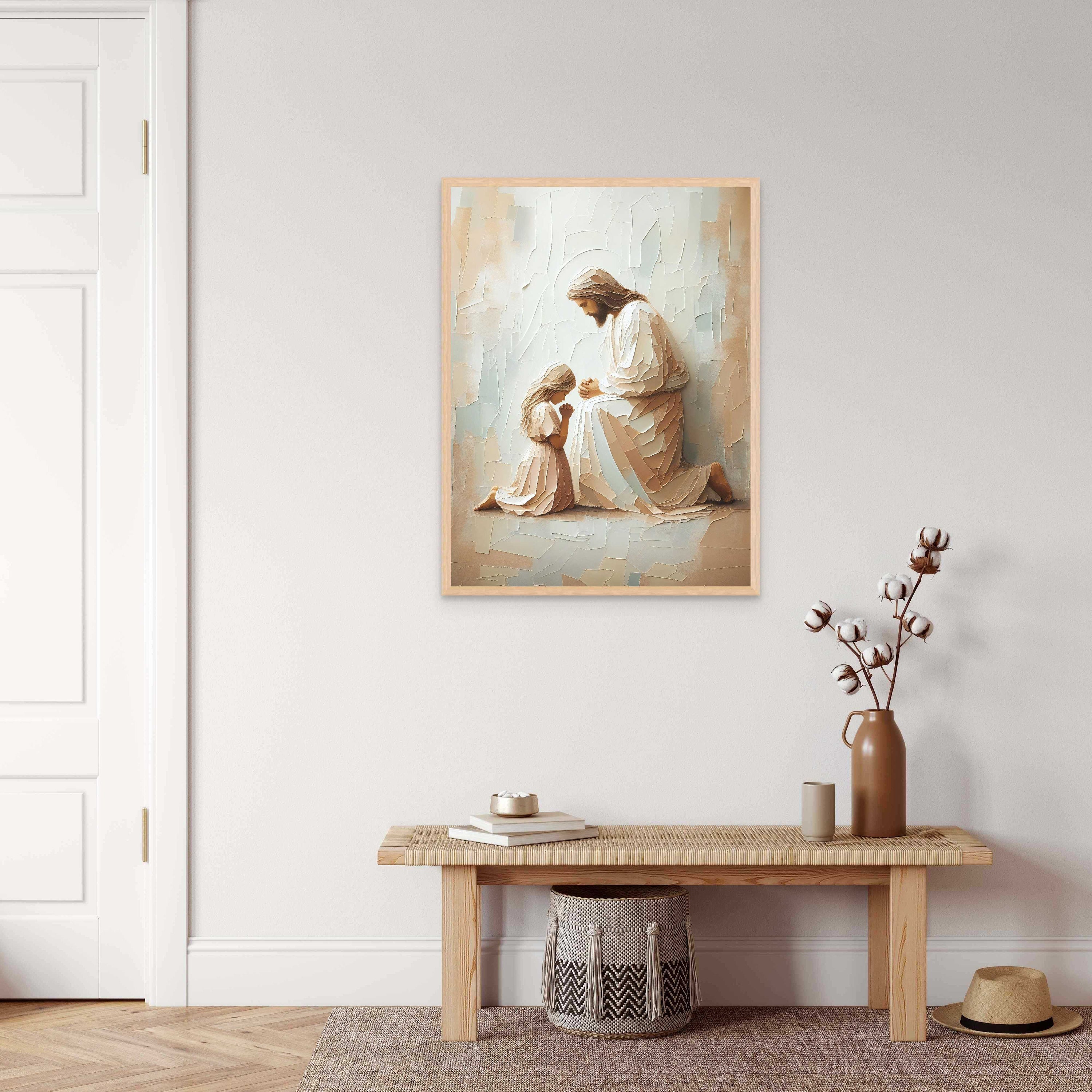 With You in Prayer Modern Christian Art, Jesus and Girl Art, Jesus ...