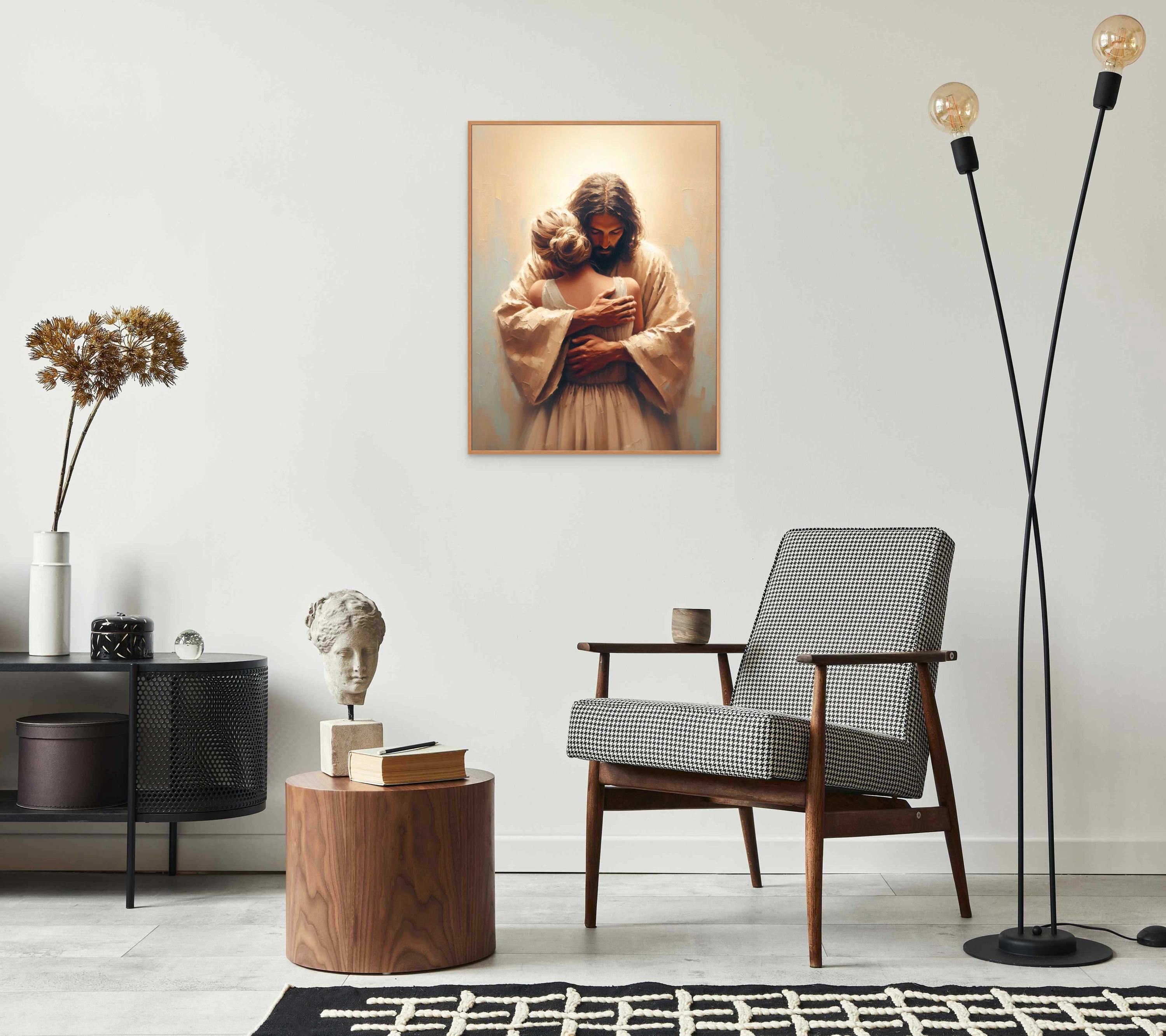 Jesus Knows Your Pain, Christian Art, Jesus Hugging Woman, Jesus Prints ...