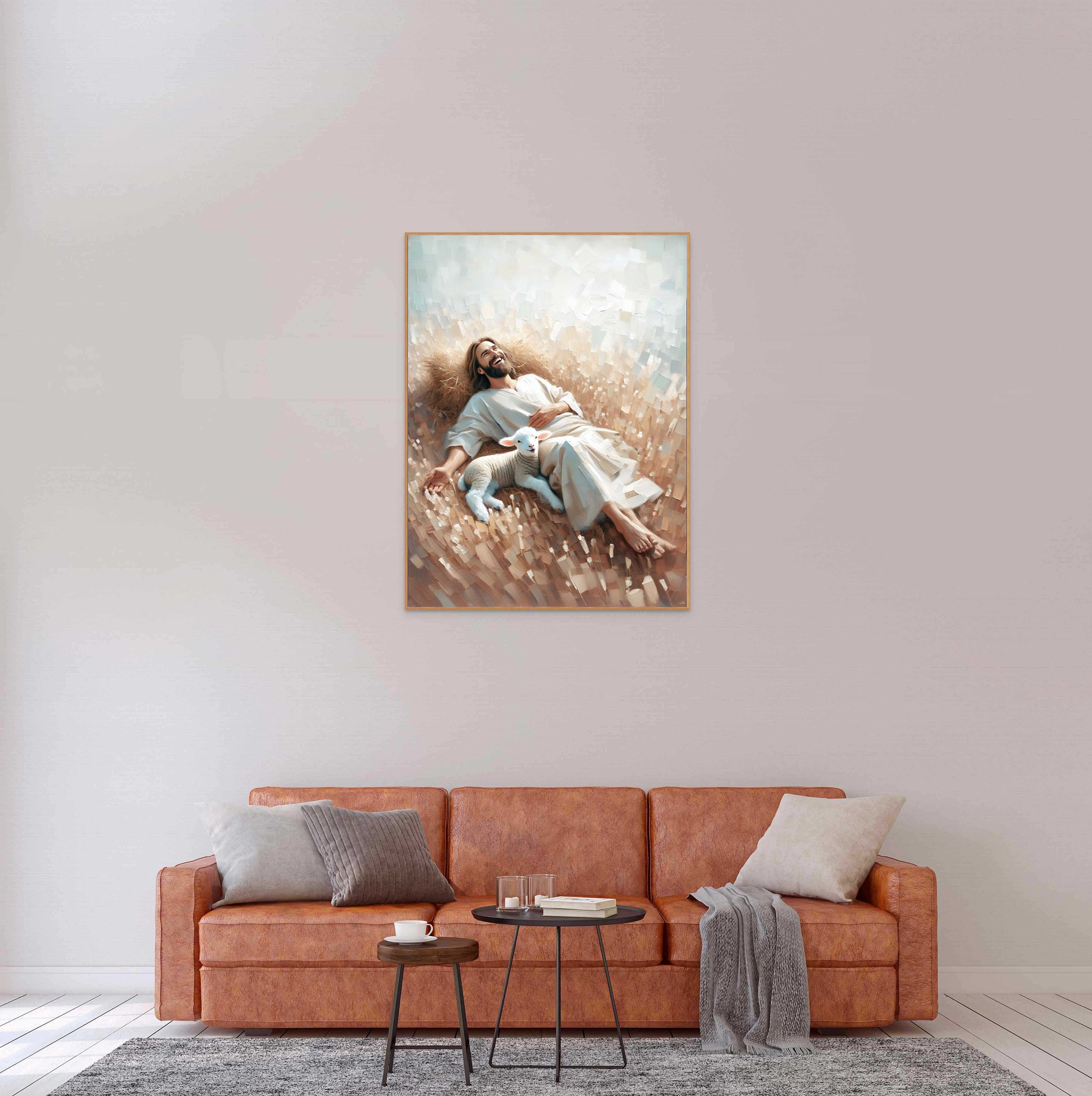 Sunday Rest, Digital Christian Art, Jesus Christ With Lamb, Jesus ...