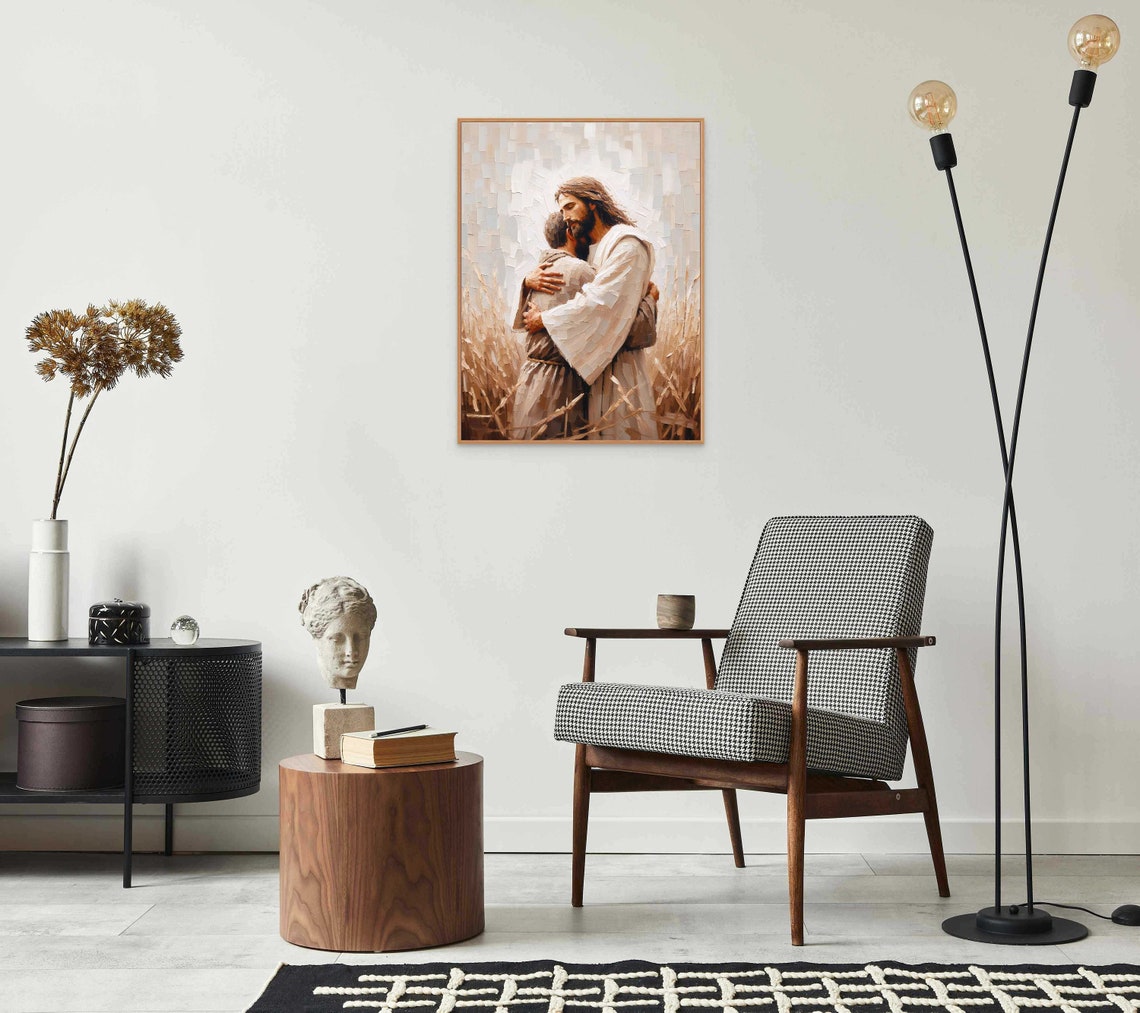 Embrace Him, Christian Art, Jesus Hugging Man, Jesus Wall Art, LDS Art ...