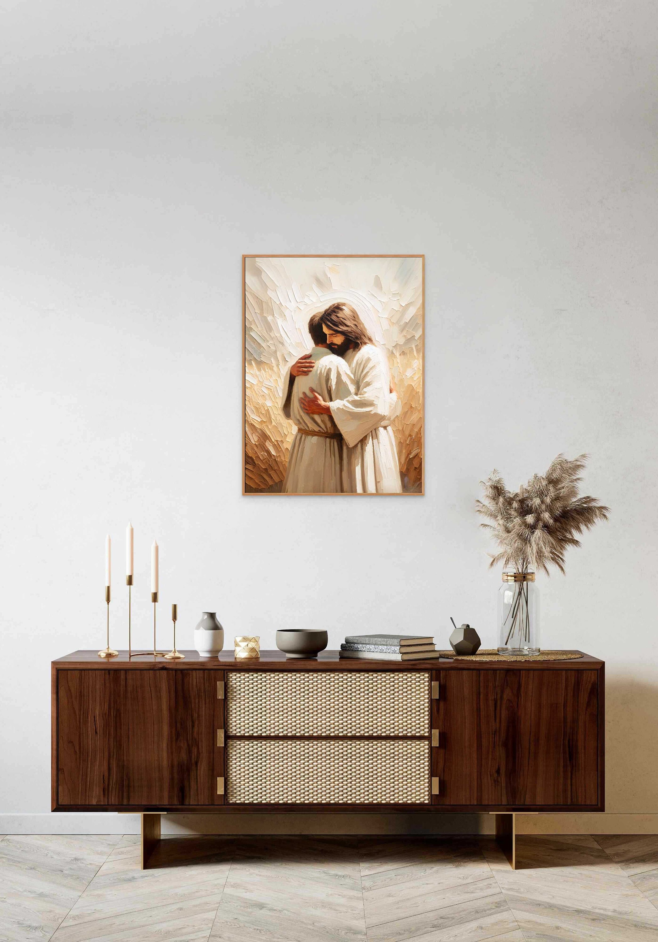Jesus Loves You, Christian Art, Jesus Christ Hugging Man, Jesus Art ...