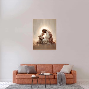 Sacred Bond, Christian Wall Art, Jesus and Boy Praying, Picture of ...