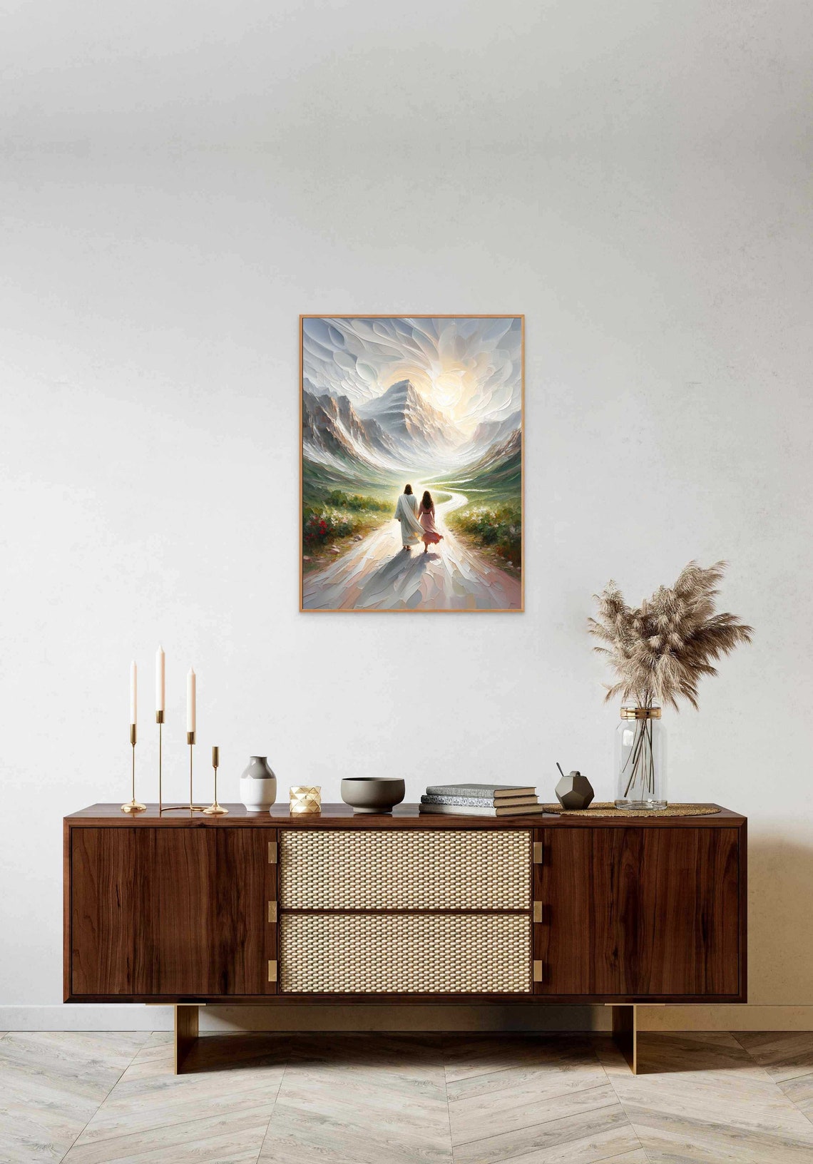 A Test of Faith, Modern Christian Art, Jesus Christ Walking With Woman ...