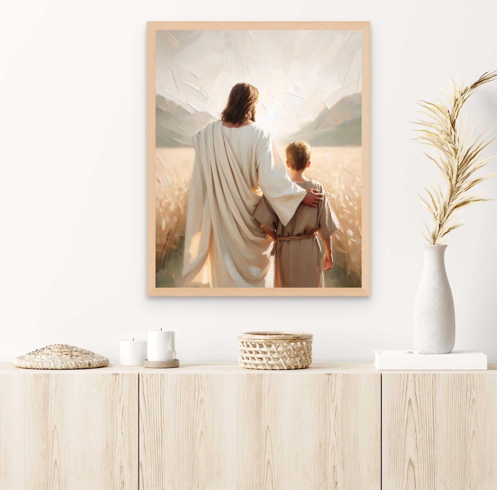 A Guiding Hand, Christian Wall Art, Picture of Jesus and Boy, Jesus and ...
