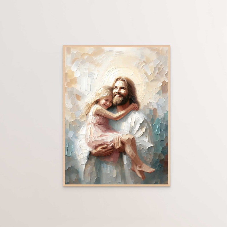 Jesus' Loving Embrace, Christian Painting, Jesus Christ and Girl, Jesus ...