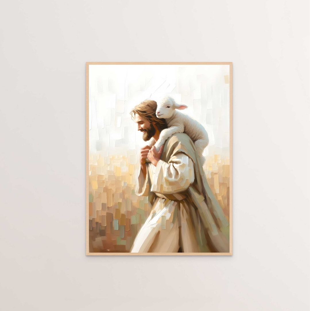 A Little Companion, Christian Faith Art, Jesus Rescues Lamb, Jesus ...