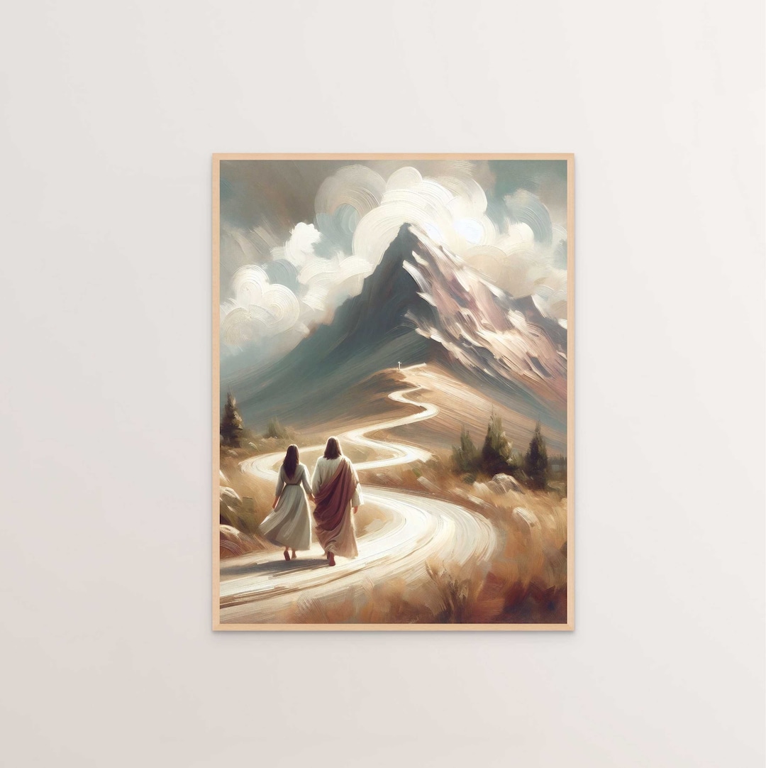 The Road Ahead, Modern Christian Art, Jesus Walking With Woman, Jesus ...