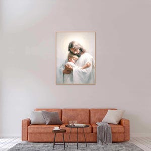 Jesus Hugging Boy Watercolor, Christian Painting, Jesus With Children ...