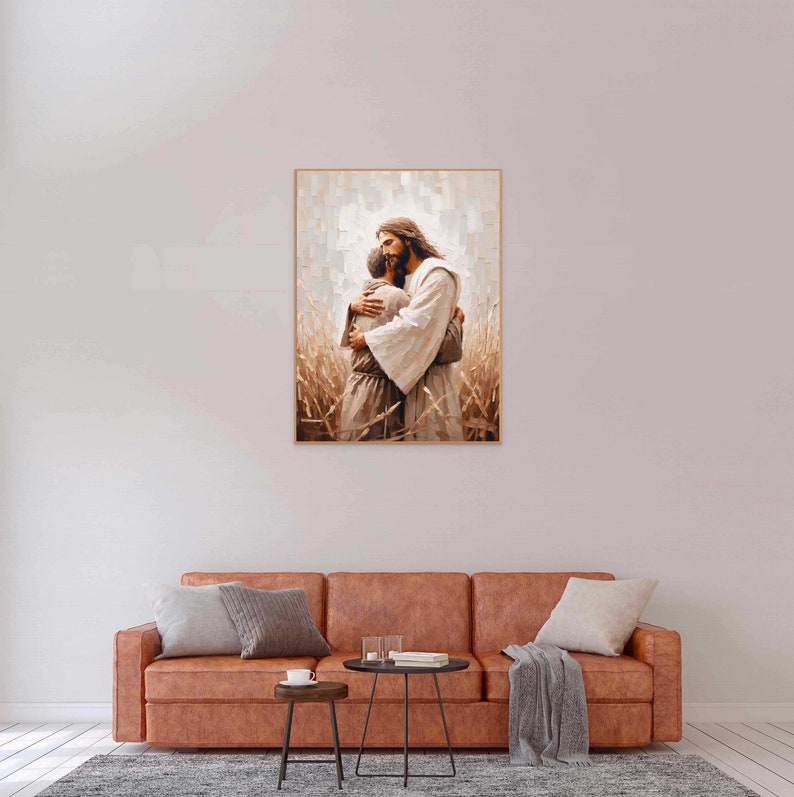 Embrace Him, Christian Art, Jesus Hugging Man, Jesus Wall Art, LDS Art ...