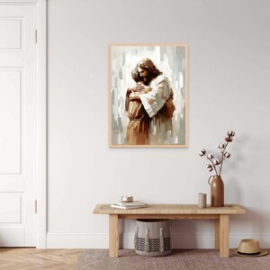 Never-ending Support, Digital Christian Art, Jesus Hugging Man, Jesus ...