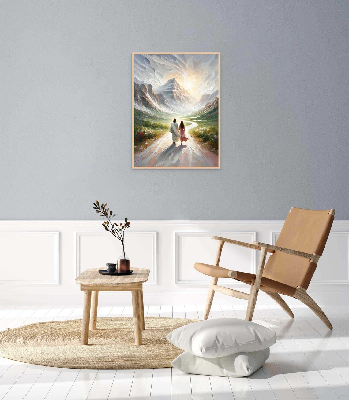 A Test of Faith, Modern Christian Art, Jesus Christ Walking With Woman ...