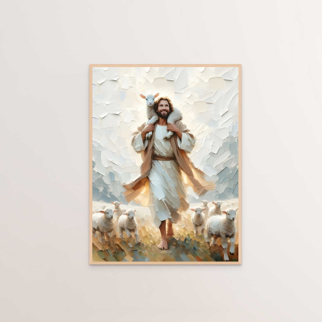 A Little Family, Digital Christian Art, Jesus Rescues Lamb, Jesus ...