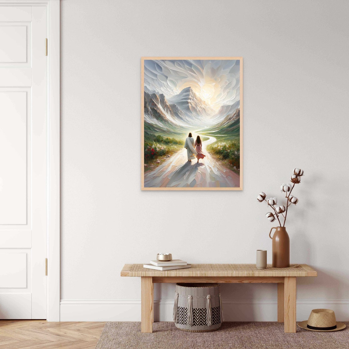 A Test of Faith, Modern Christian Art, Jesus Christ Walking With Woman ...