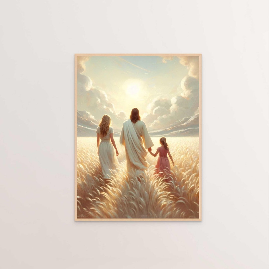 One True Love, Christian Art, Jesus Walking With Woman and Girl, Jesus ...
