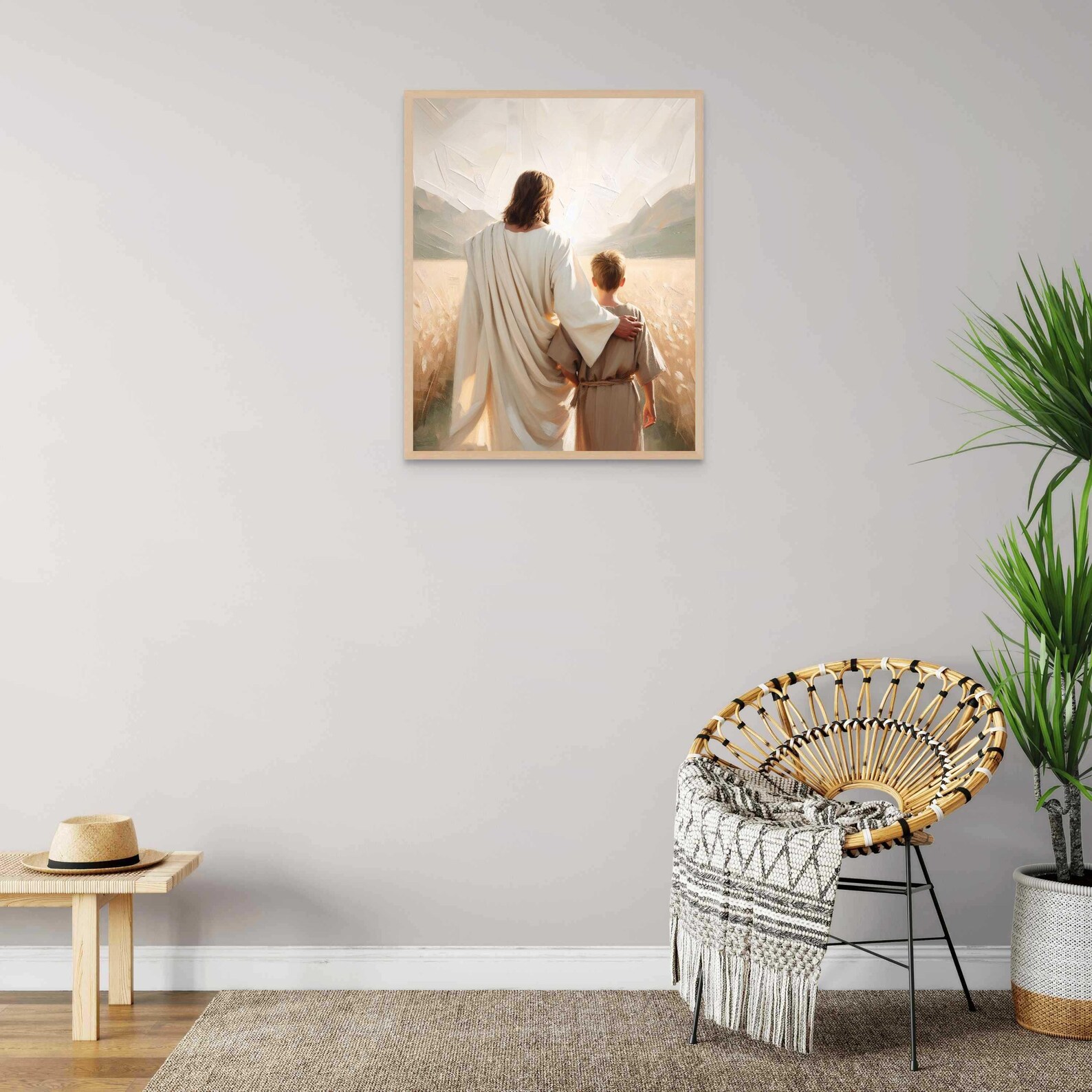 A Guiding Hand, Christian Wall Art, Picture of Jesus and Boy, Jesus and ...