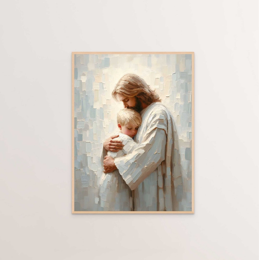 Jesus Hugging Boy, Christian Art, Jesus and Boy, Jesus Painting, LDS ...