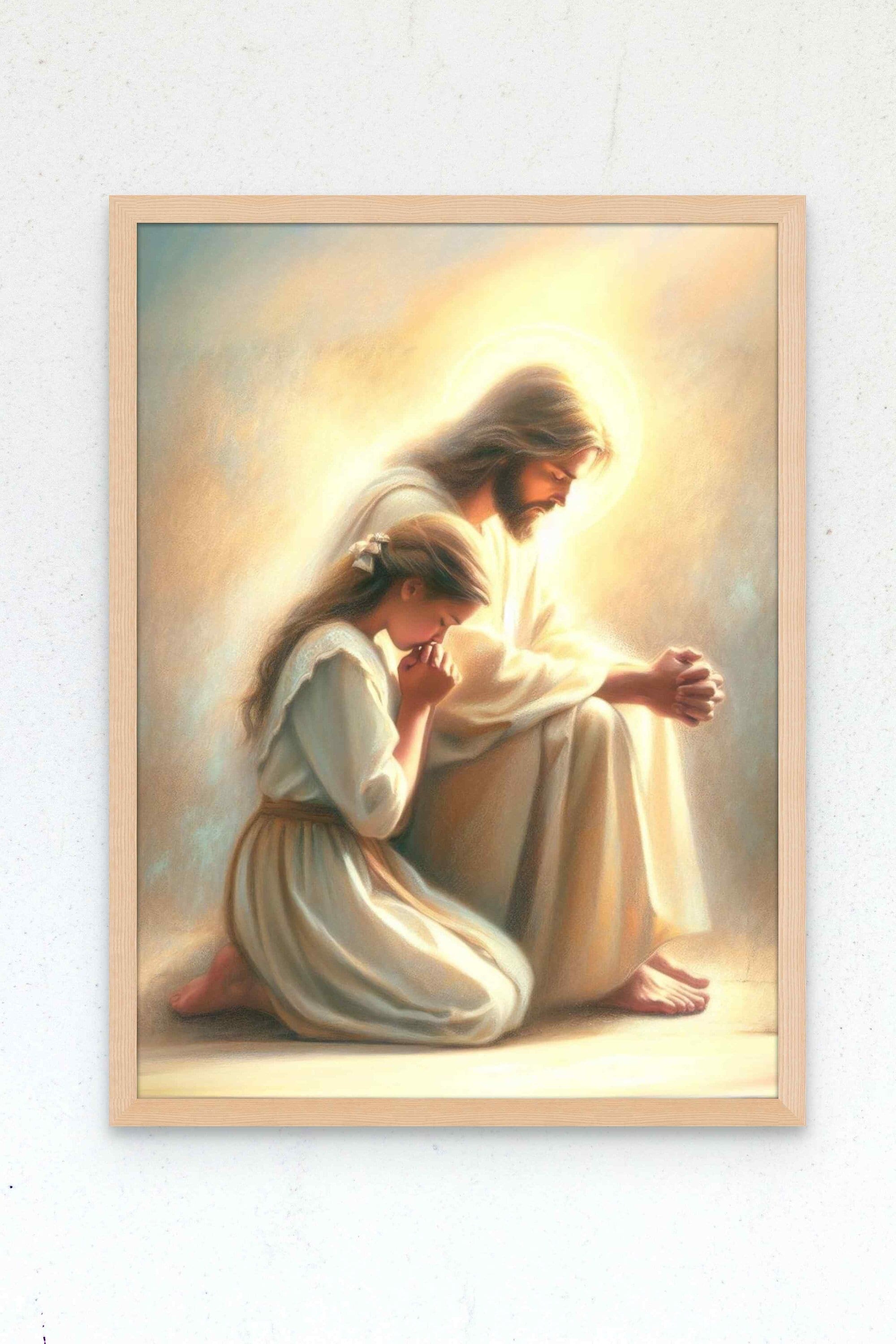Together in Prayer, Jesus and Girl Praying, Little Girl Praying With ...