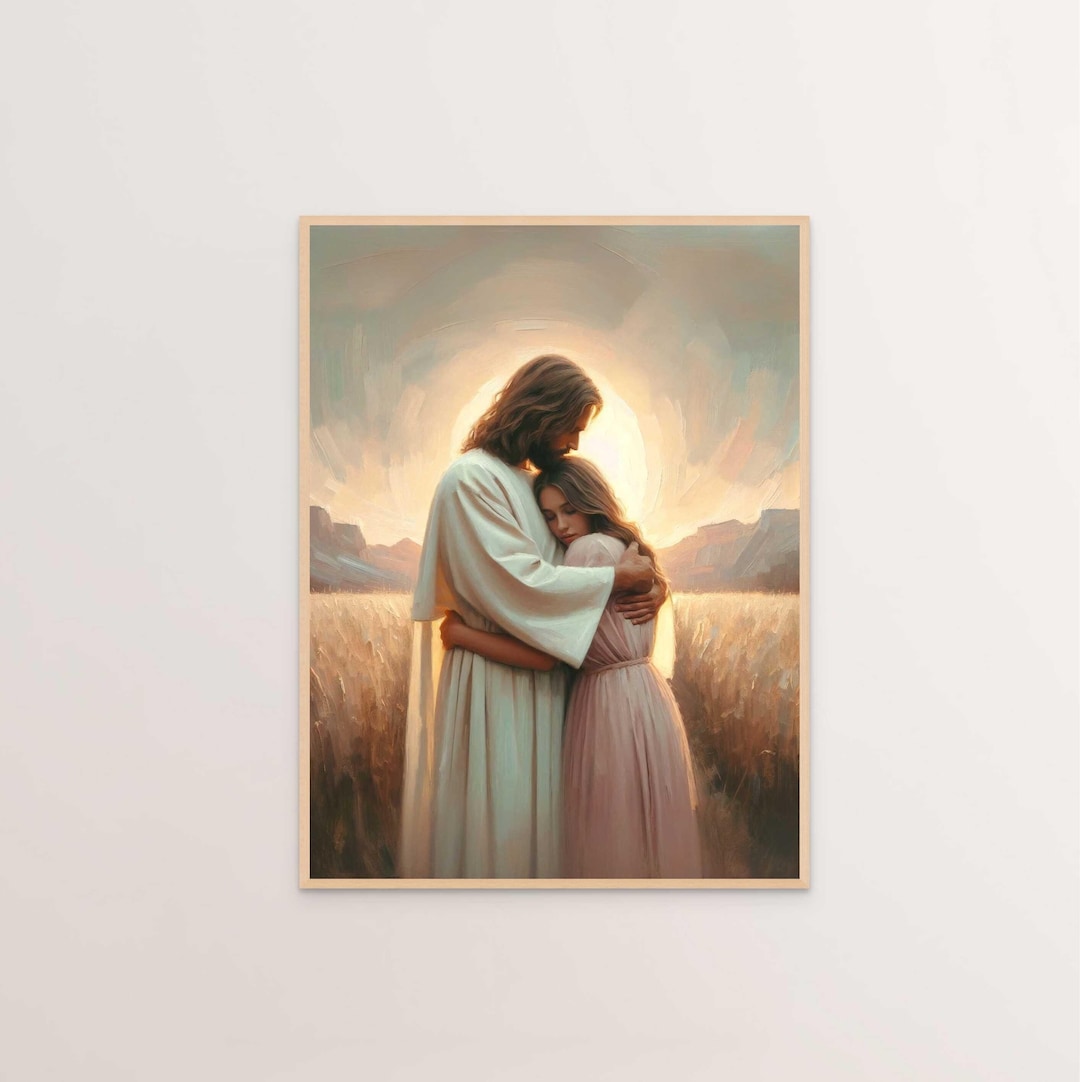 A Rising Sun, Christian Art for Women, Jesus and Girl Art, Jesus Wall ...