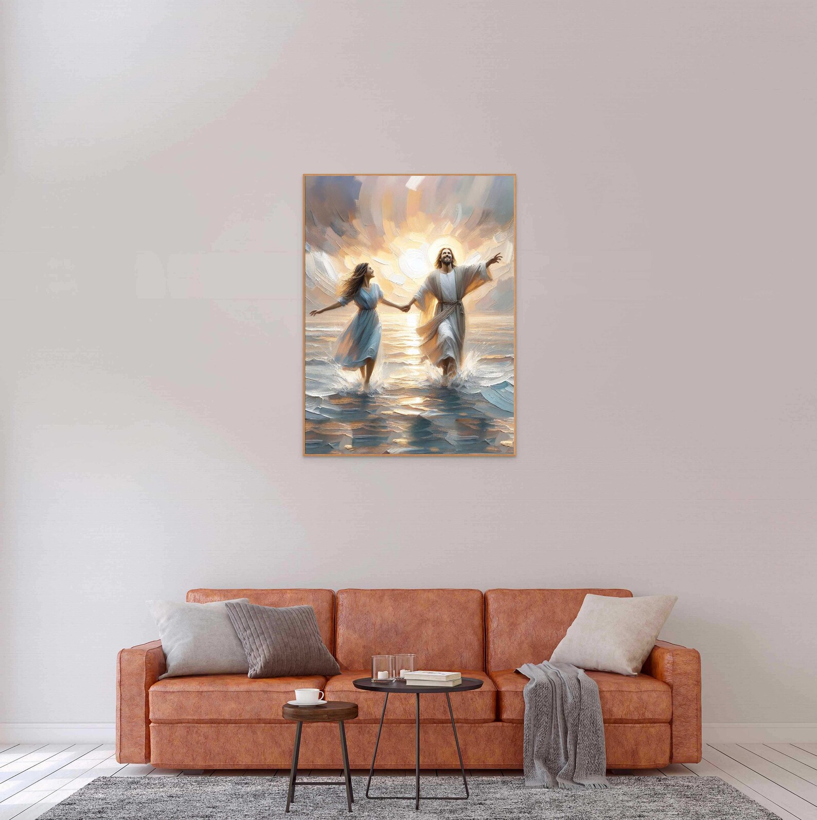 Miracle Together, Christian Painting, Jesus Walking on Water Painting ...