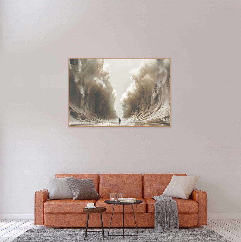 Moses Parting the Red Sea Landscape Painting, Old Testament, Moses Art ...