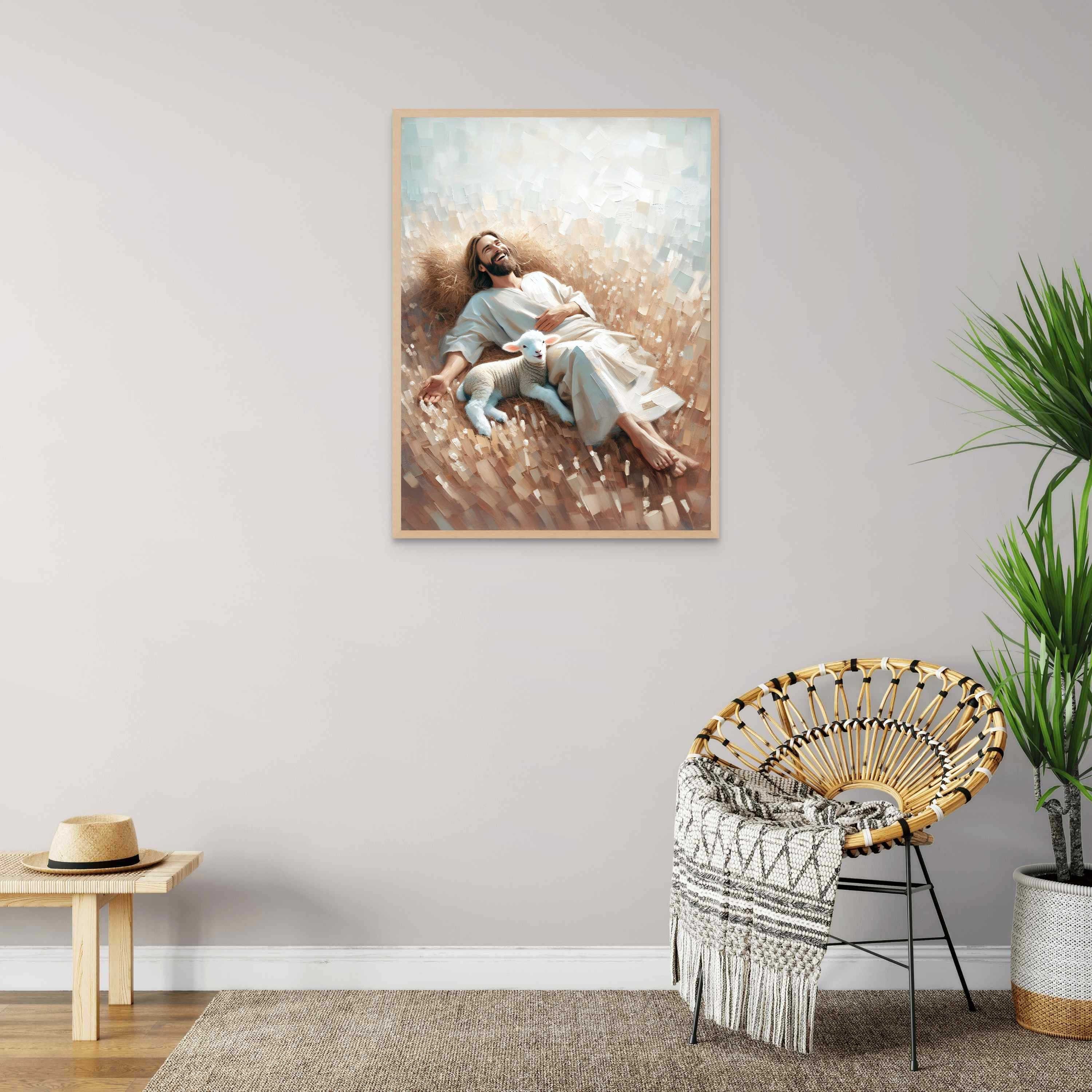 Sunday Rest, Digital Christian Art, Jesus Christ With Lamb, Jesus ...