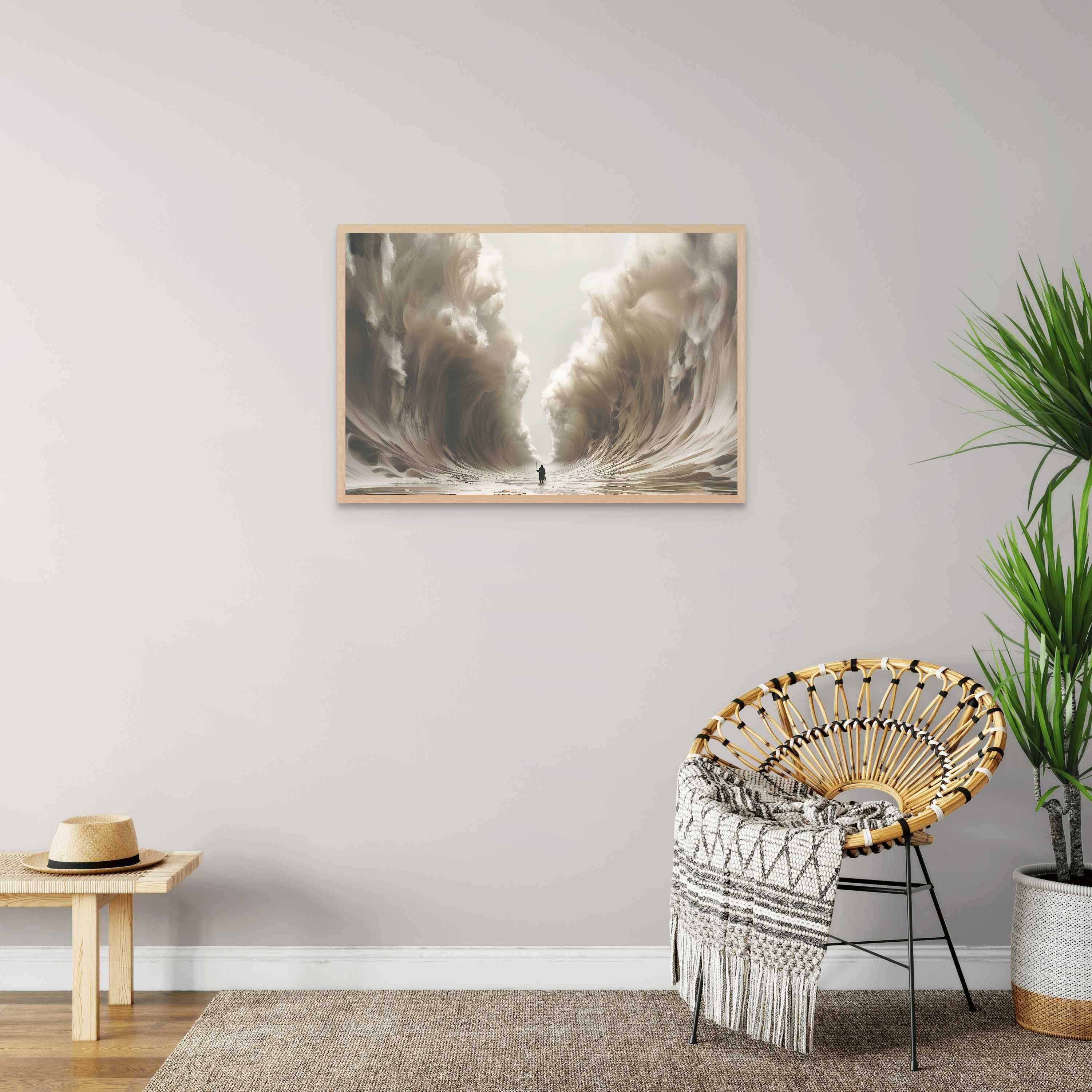 Moses Parting the Red Sea Landscape Painting, Old Testament, Moses Art ...