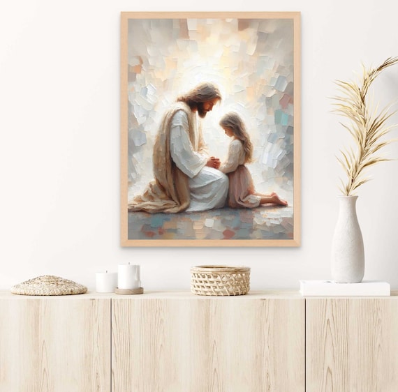 Lds Child Praying Painting Jesus And Little Boy Praying, Christian