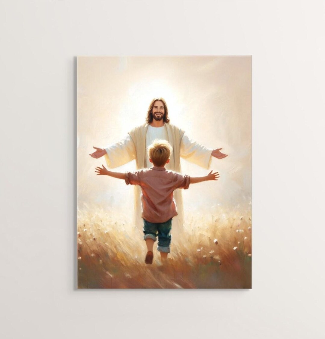 Heartfelt Joy, Christian Painting, Jesus With Boy, Picture of Christ ...