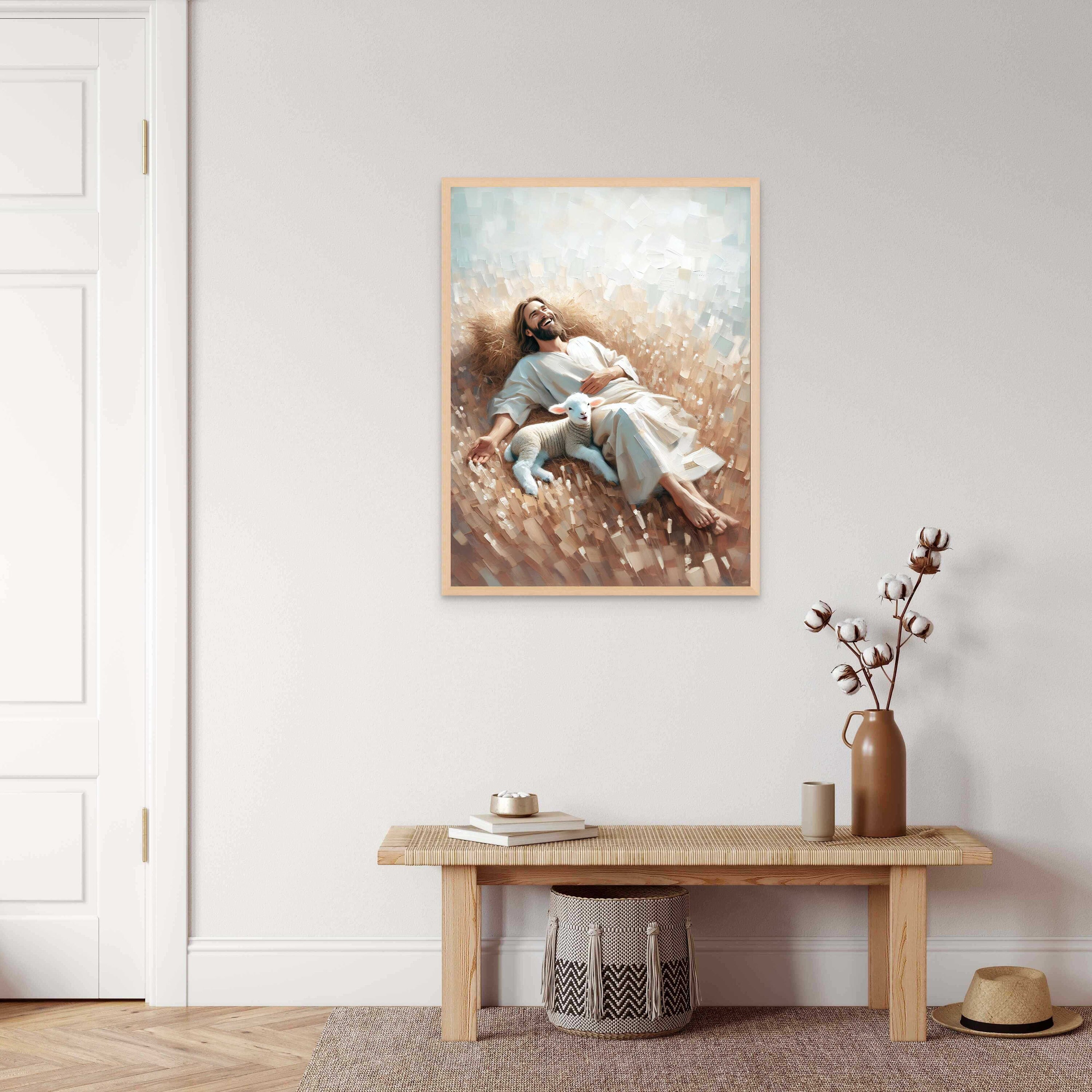 Sunday Rest, Digital Christian Art, Jesus Christ With Lamb, Jesus ...