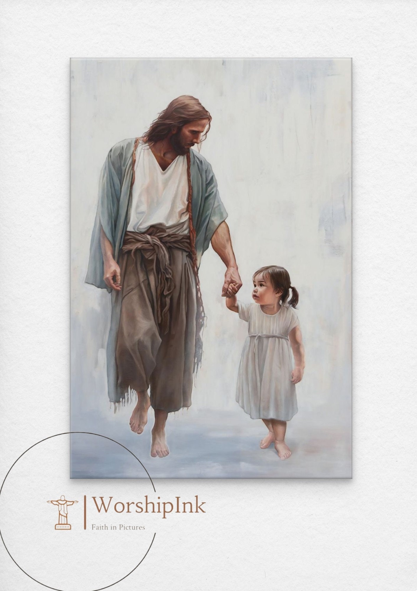 Jesus Christ and Little Girl, Christian Art, Jesus Christ and Kids ...