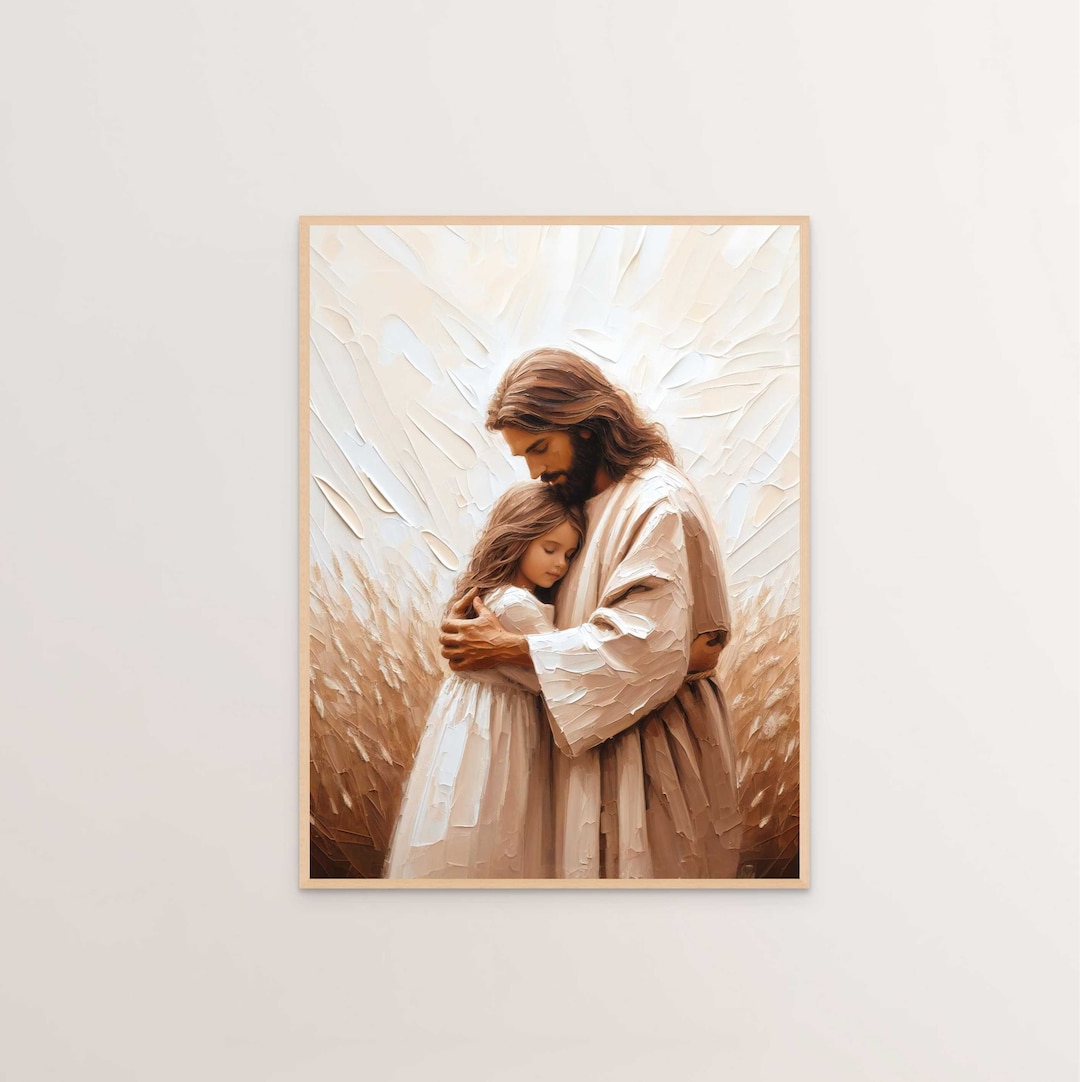 Jesus Hugging Little Girl, Christian Art, Jesus Painting, LDS Prints ...