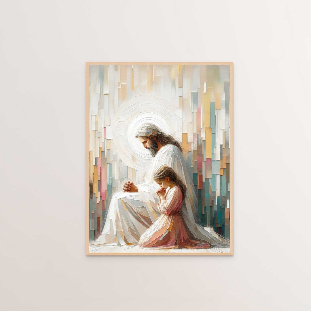 Shared Prayer, Christian Art, Jesus Christ and Girl Prayer, Jesus ...