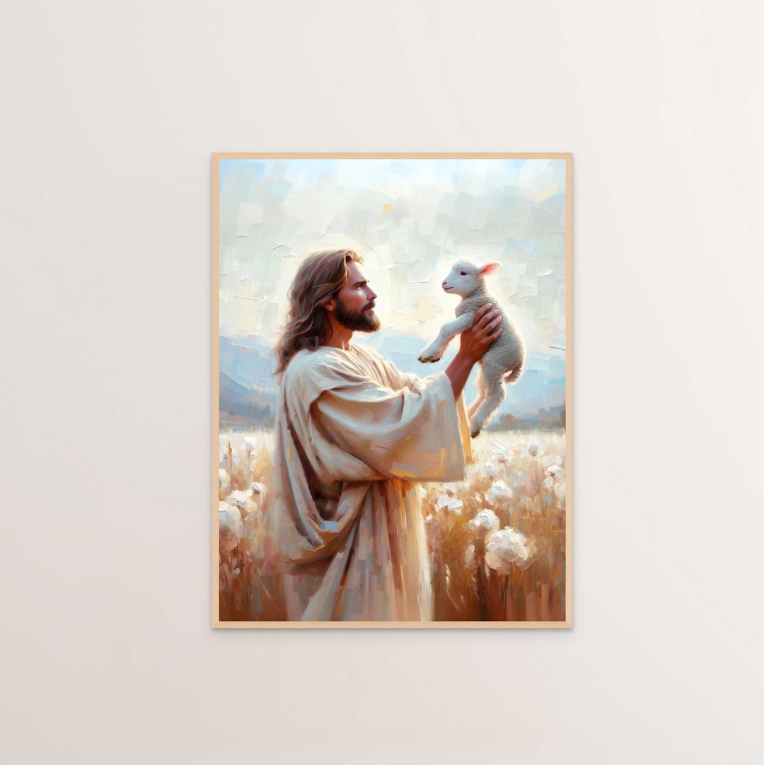 Rescued at Last, Digital Christian Art, Jesus With Lamb, Jesus Shepherd ...