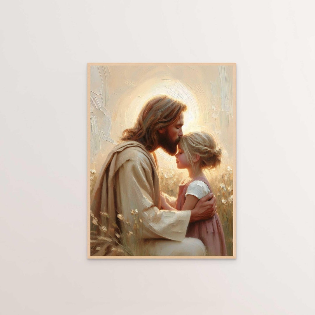 Empathy and Love, Christian Art, Jesus and Girl Art, Jesus Shepherd Art ...