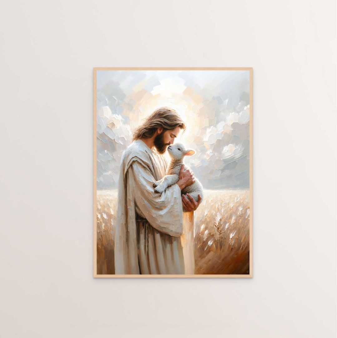 Forgiven, Christian Wall Art, Jesus Leaves the 99, Jesus Digital Art ...