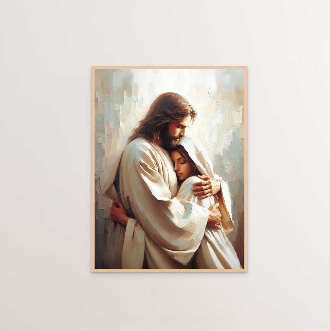 His Protection, Modern Christian Art, Jesus and Girl Art, Jesus ...